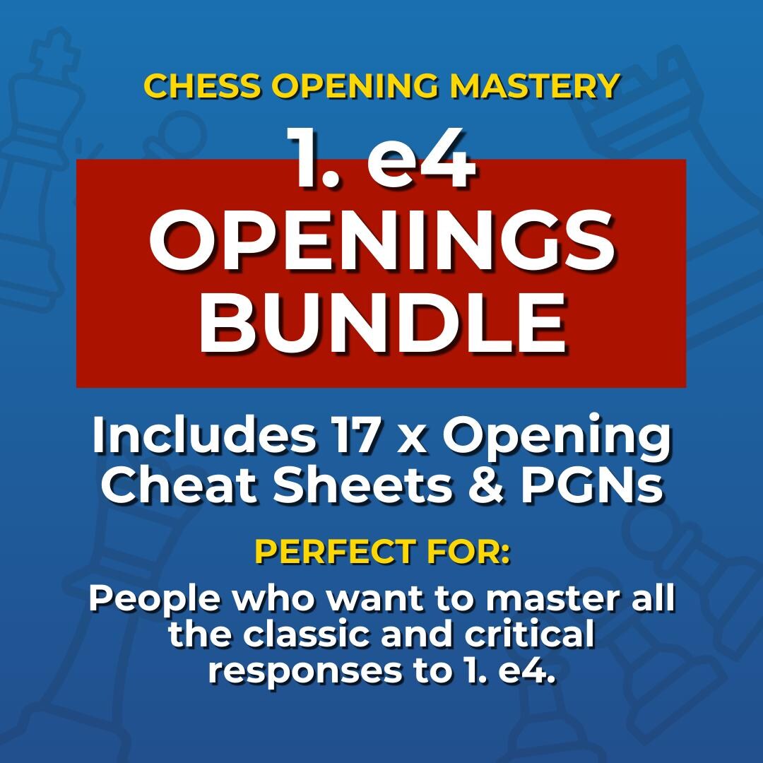 Master Popular E4 Chess Openings: 17 E4 Openings Cheat Sheets Bundle - Etsy