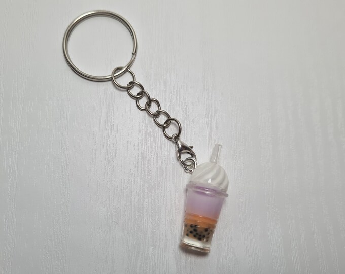 Miniature Bubble Tea Boba Cup Keyring Bag Charm Dollhouse Miniature ...