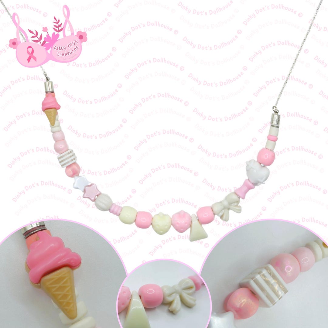 Upcycled Bra Underwire Bib Statement Necklace • Pink White Pastel ...