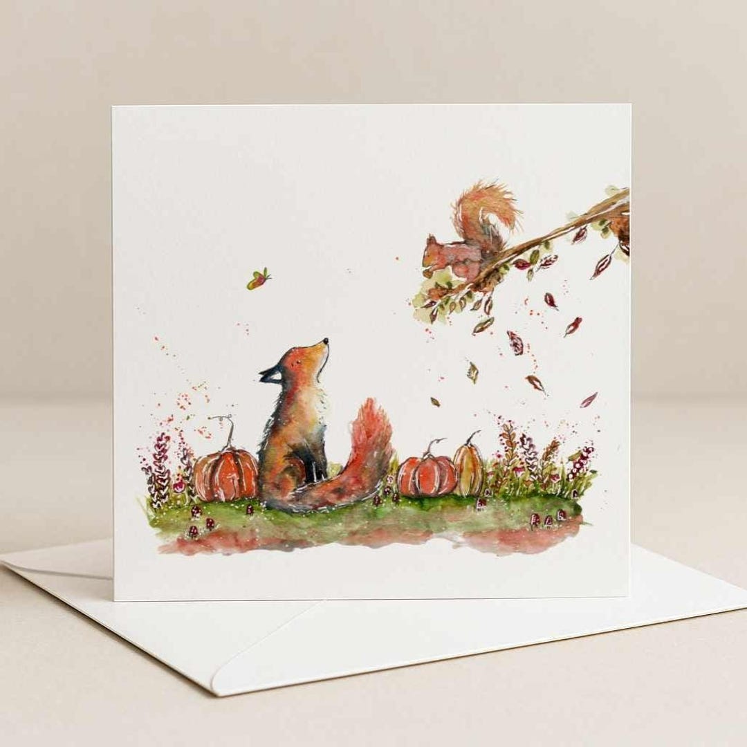Woodland Card, Birthday Card, Thank You Card, Animal Card, Fox Card ...