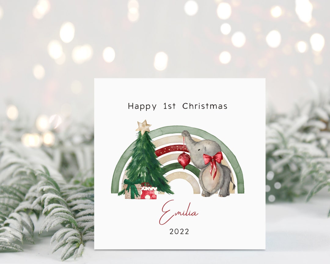 Baby First Christmas Card Personalised Christmas Card - Etsy UK