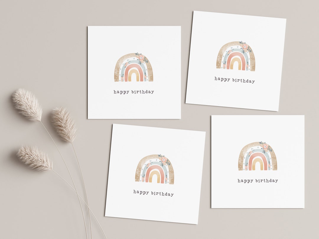 Rainbow Birthday Cards, Pack of Birthday Cards, Multipack Birthday ...