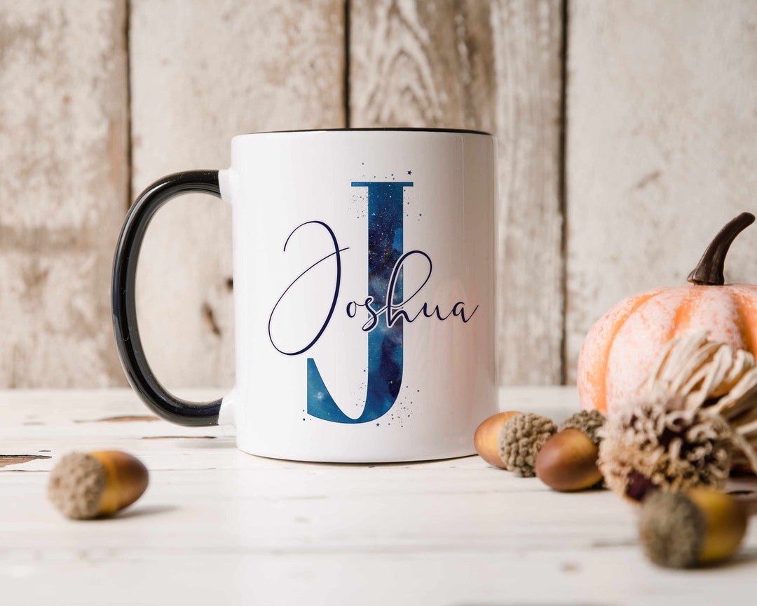 Personalised Initial Mug, Personalised Letter Mug, Galaxy Mug, Custom ...