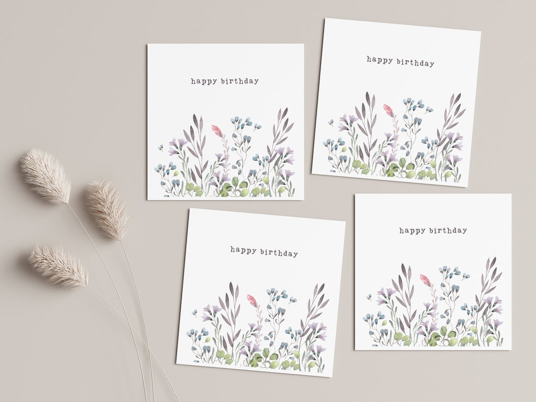 Floral Birthday Cards, Pack of Birthday Cards, Multipack Birthday Cards ...