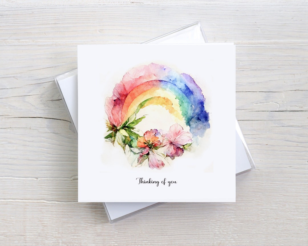 Thinking of You Card, Rainbow Card, With Sympathy Card, in My Thoughts ...