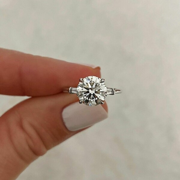 Round Stone Ring - Etsy