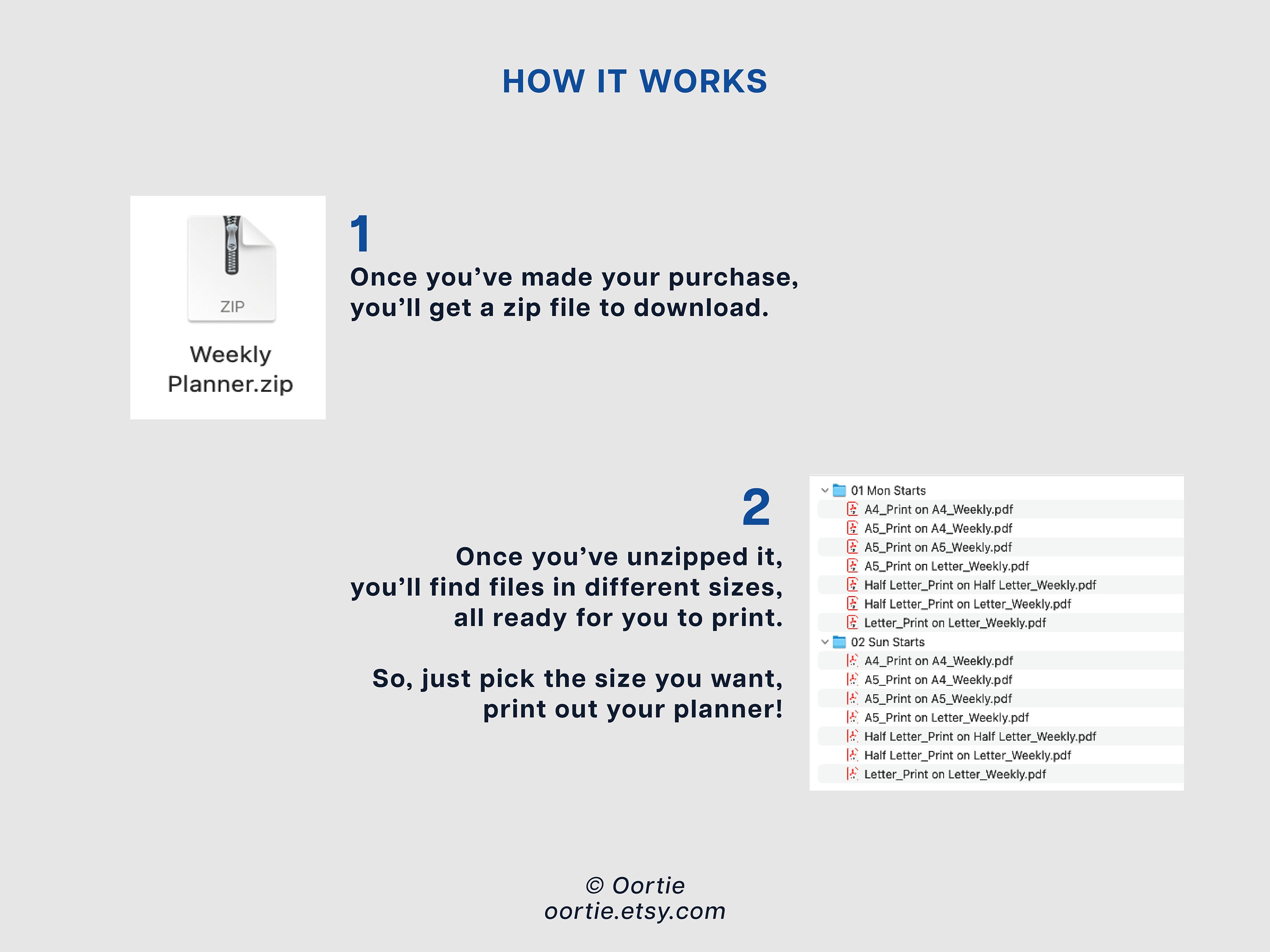 Undated Weekly Timeline Planner on 1 Page With Minimalist Style ...