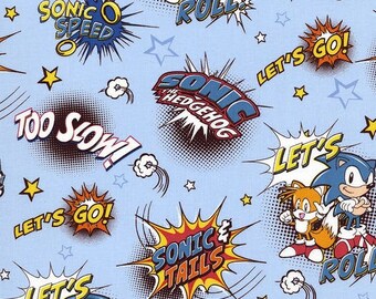 Sonic the Cotton Fabric - Etsy