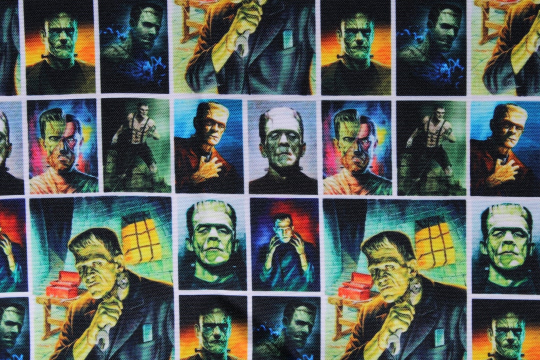 Frankenstein Fabric. Horror Movie Fabric. Horror Movie Fabric per Yard ...