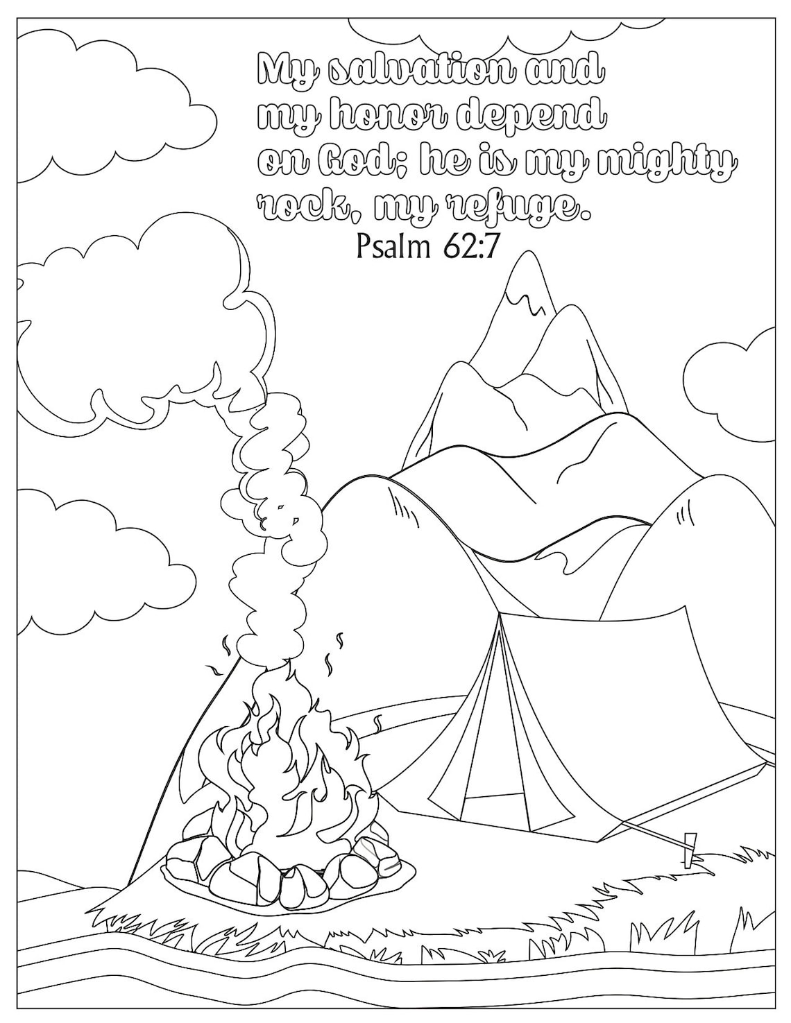 7 DIGITAL Coloring Pages Bible Verse Printable Psalm 62 - Etsy
