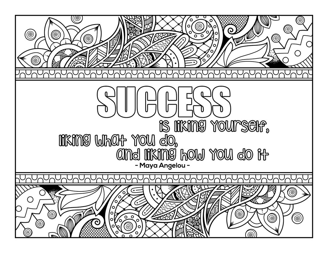 1 DIGITAL Quote Coloring Page Stress Relief Gift Mindfulness - Etsy