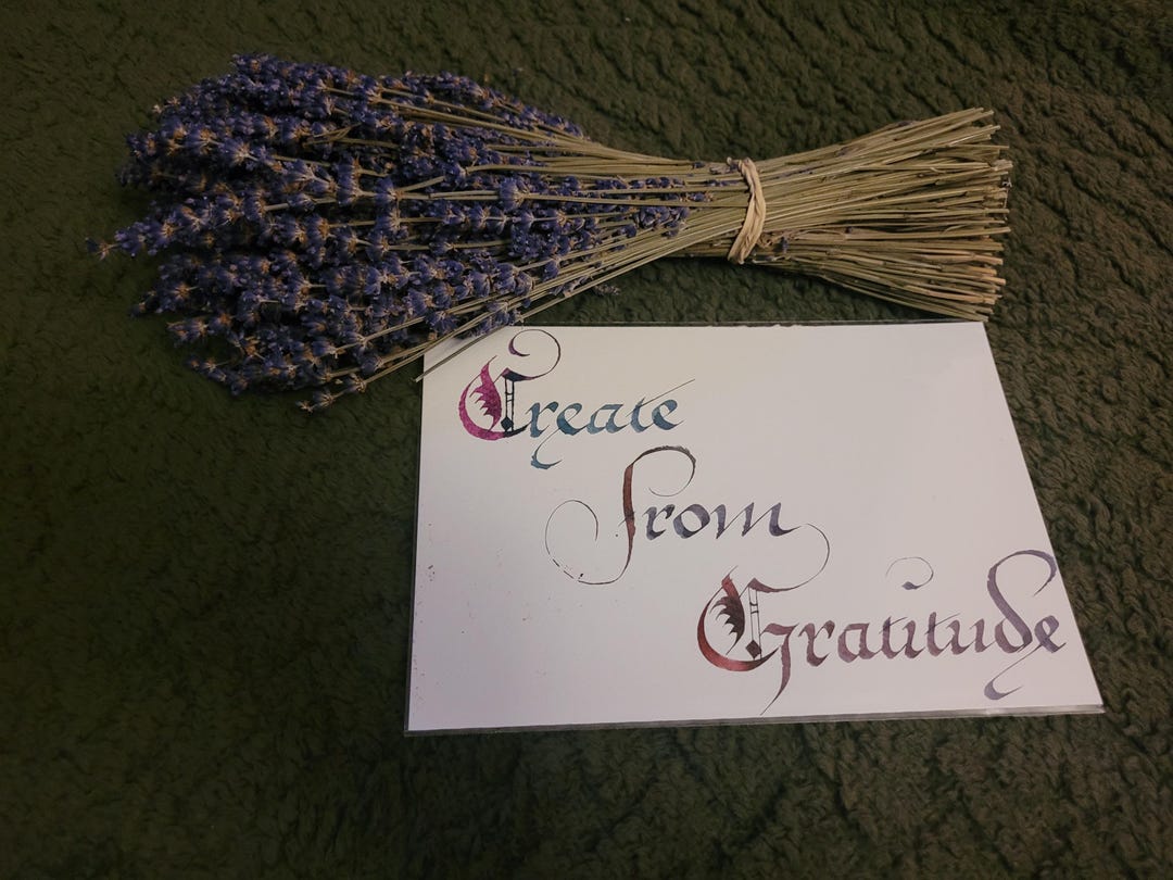 Create From Gratitude Calligraphy Art Card Original - Etsy