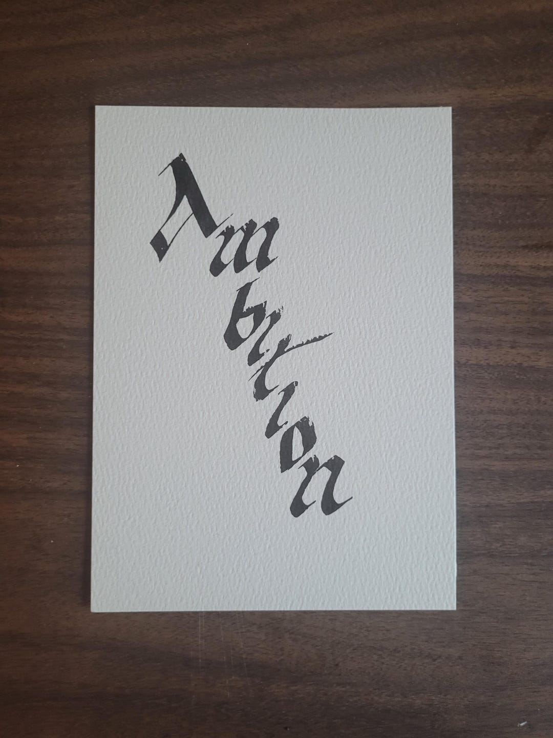 Ambition Calligraphy Card Original - Etsy