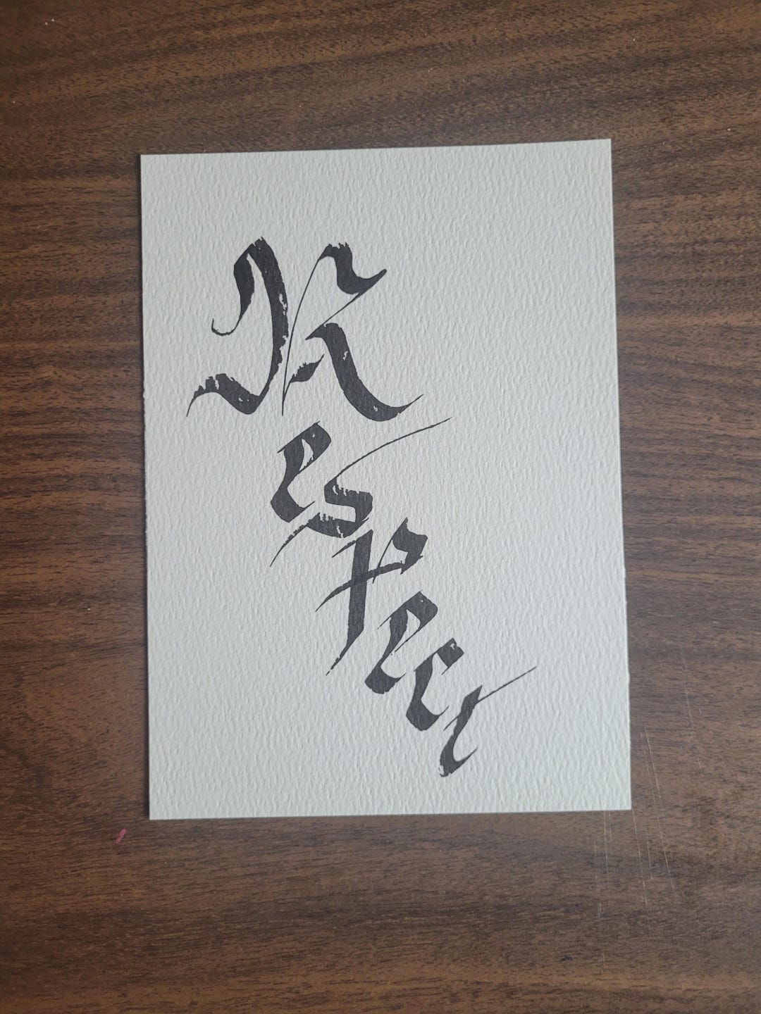 Respect Calligraphy Card Original - Etsy