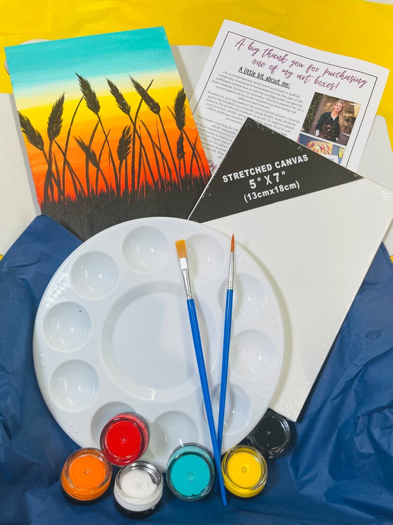 DIY Art Kits, Art Set for Kids and Adults, Sunset Painting Tutorial ...