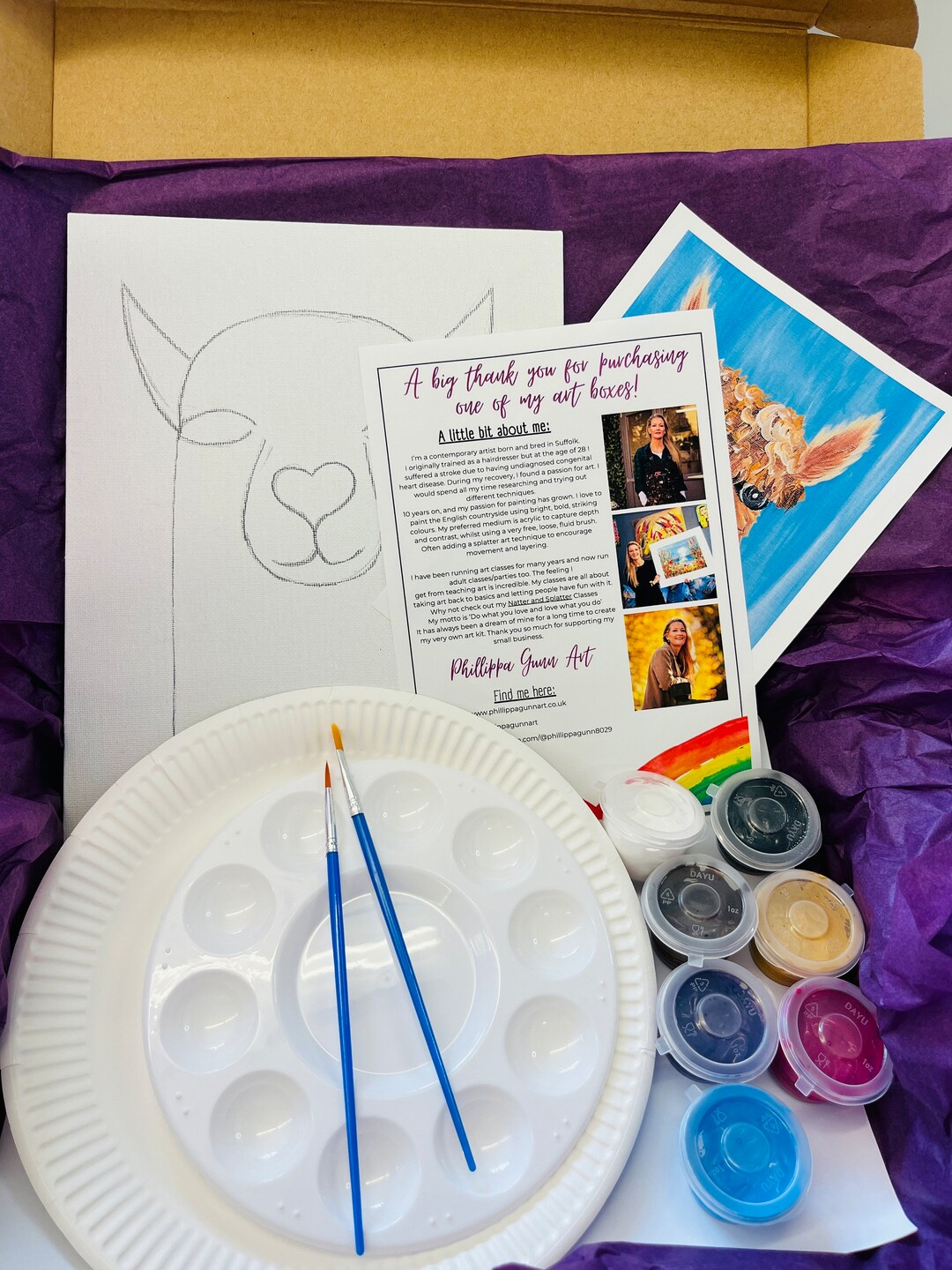 Paint Your Own Llama Canvas Tutorial and Set for Kids and Adults/ Learn ...