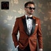 Men Rust 2 Piece Tuxedo Suit Men Suit Wedding Wear Peak Lapel One ...
