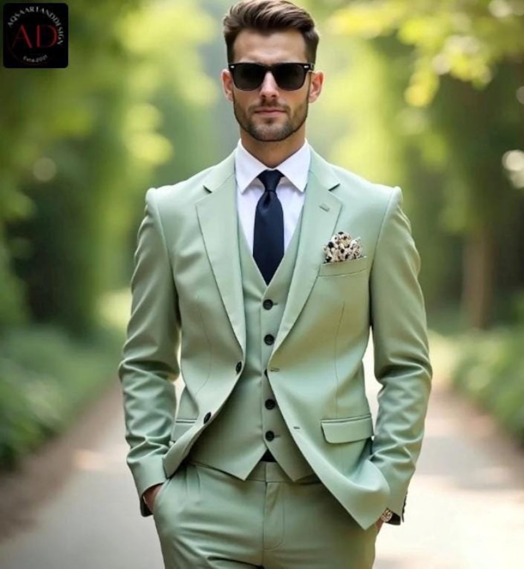 Green Men Suit Light Green Suit for Men Three Piece Men Suit Wedding ...