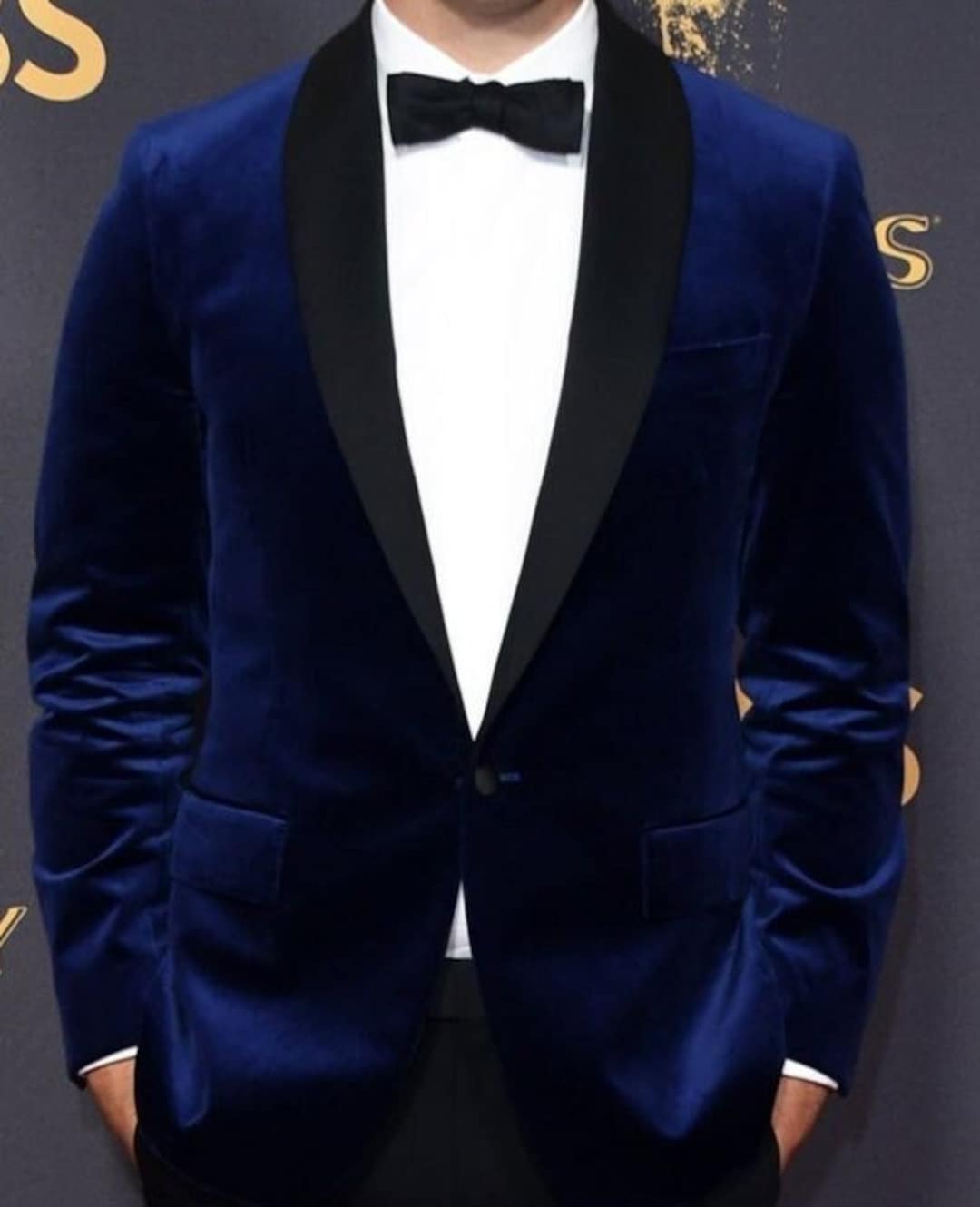 Men Blazer Blue Velvet Tuxedo Jacket Men's Coat Blazer for Men One ...