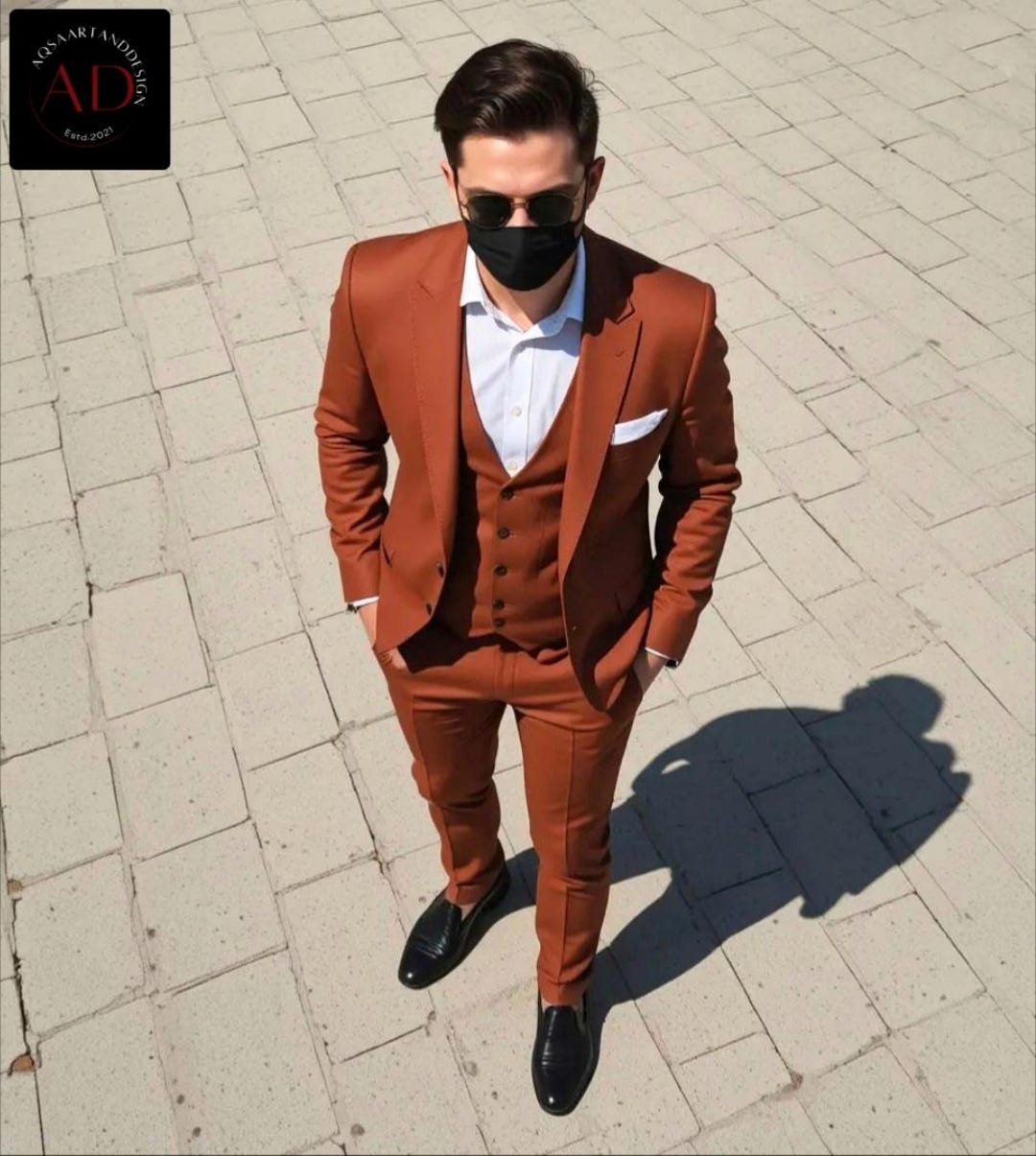 Men Suit Rust - Groom Suit Rust - Wedding Wear Suit - Suit for Men ...