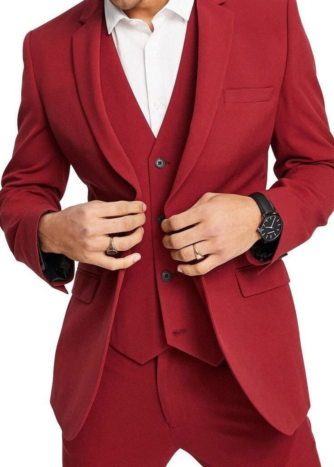 Men Suit Red 3piece Suit Men Suit for Wedding Slim Fit Groom Suit ...