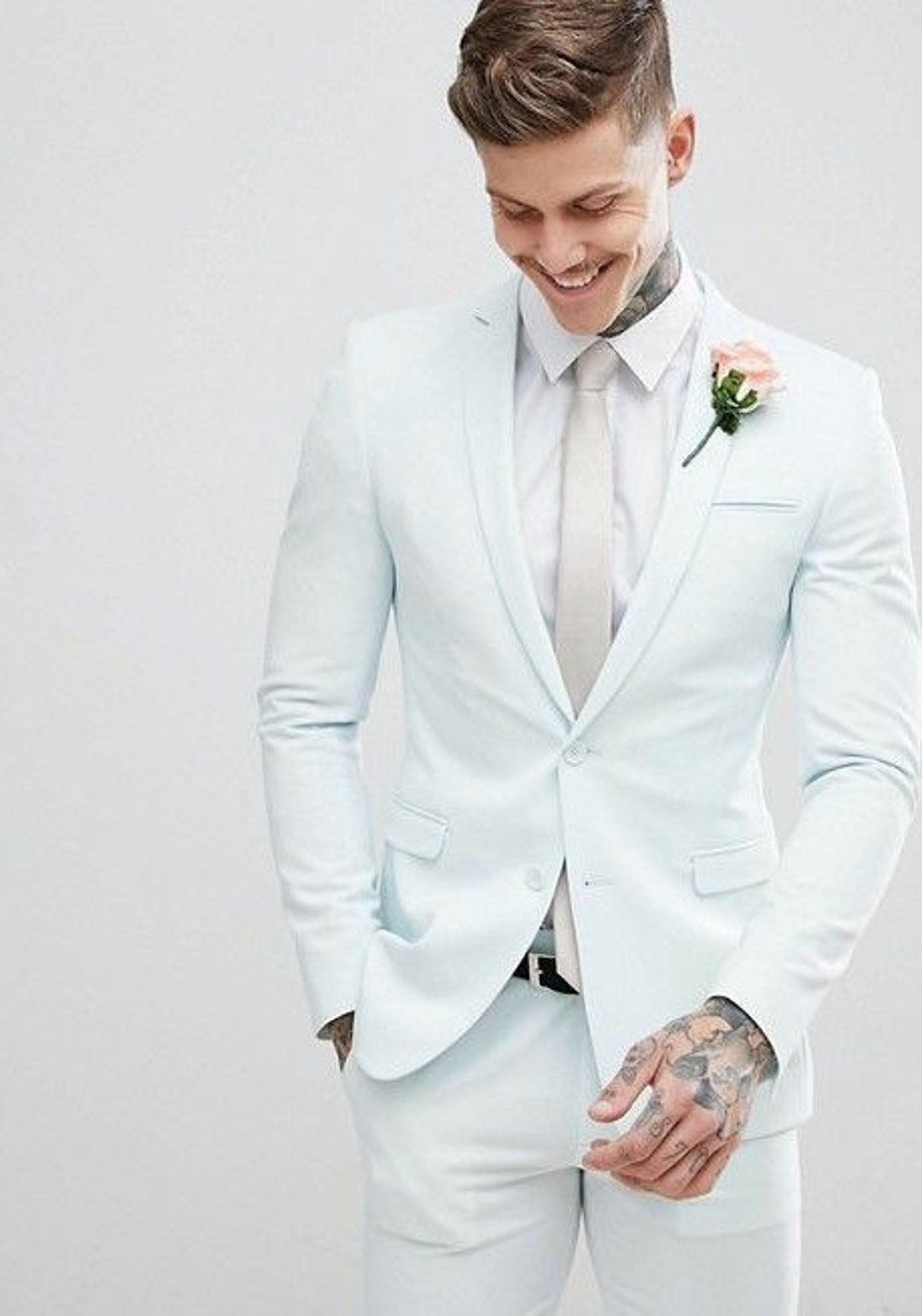 Men Suits Formal Fashion White Suit Wedding Wear 2 Piece Suit for Men ...