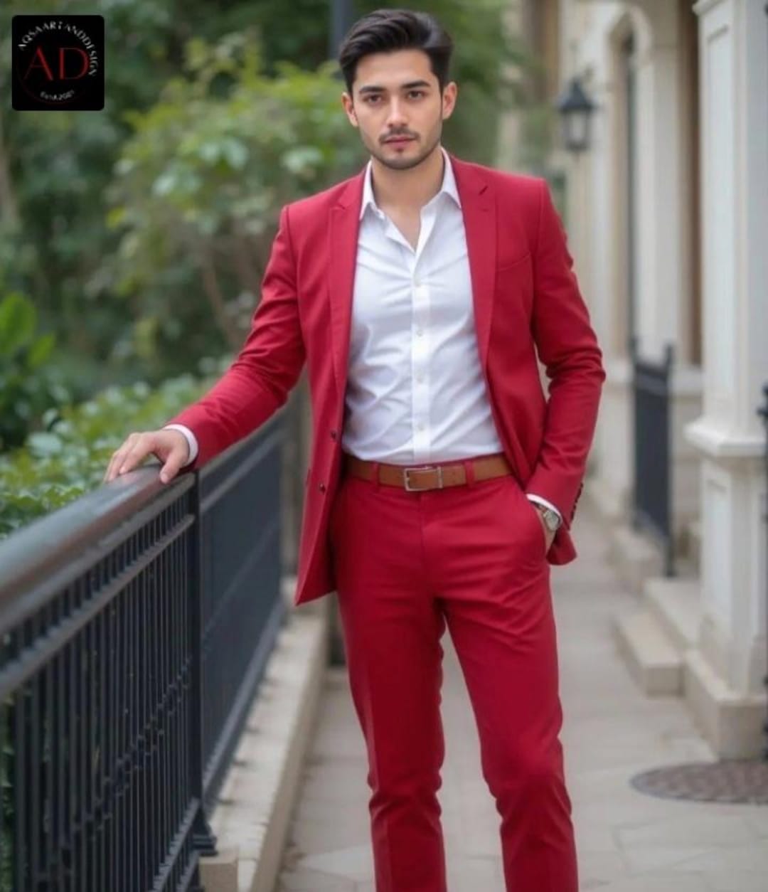 Men's Stylish Red Suit - Formal Outfit Red Jacket Pant Men Suit - Prom ...