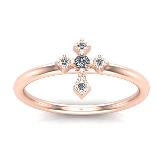 Holy Cross Ring, Dainty Cross Rings, Religious Ring for Her, Delicate ...