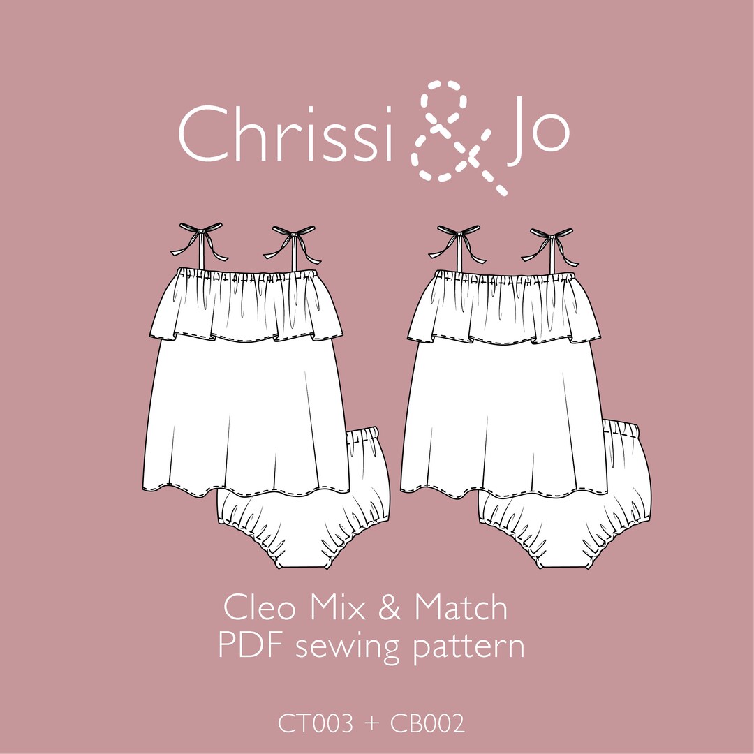 Cleo Frill Dress With Diaper Cover - Easy PDF Sewing Pattern for Baby ...