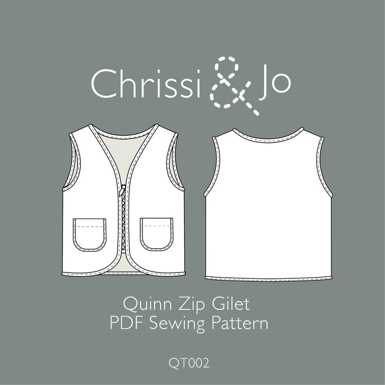 Quinn Zip Gilet Baby & Toddler PDF Sewing Pattern - Etsy