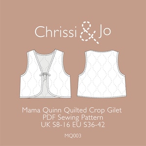 Quilted Crop Gilet Sewing Pattern: Reversible Vest (PDF Pattern) - Etsy