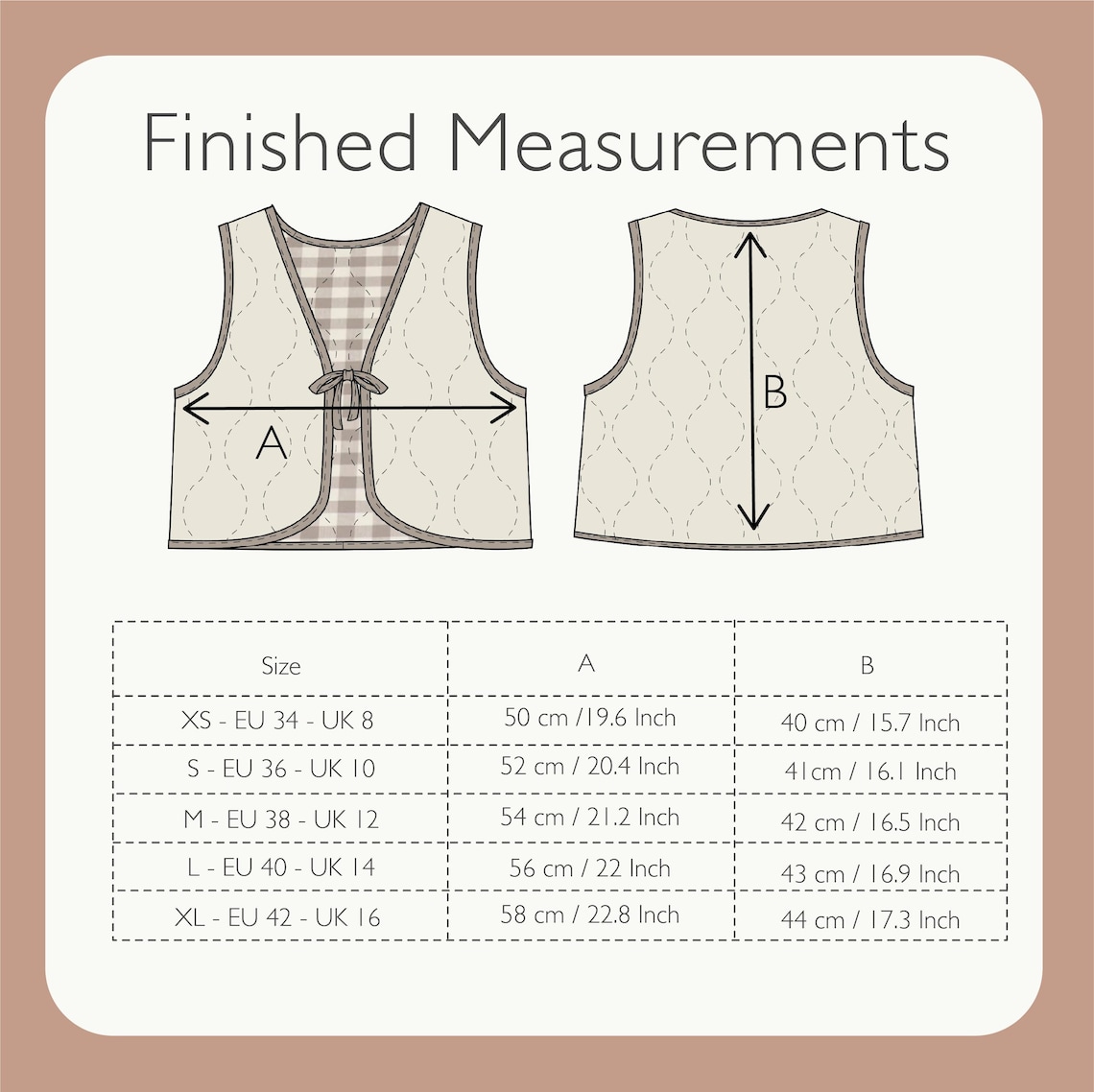 Quilted Crop Gilet Sewing Pattern: Reversible Vest (PDF Pattern) - Etsy