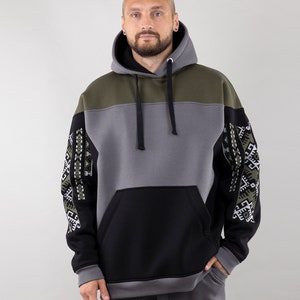 Ukrainian Traditional Ornament Hoodie With Embroidery, Hoodie ...