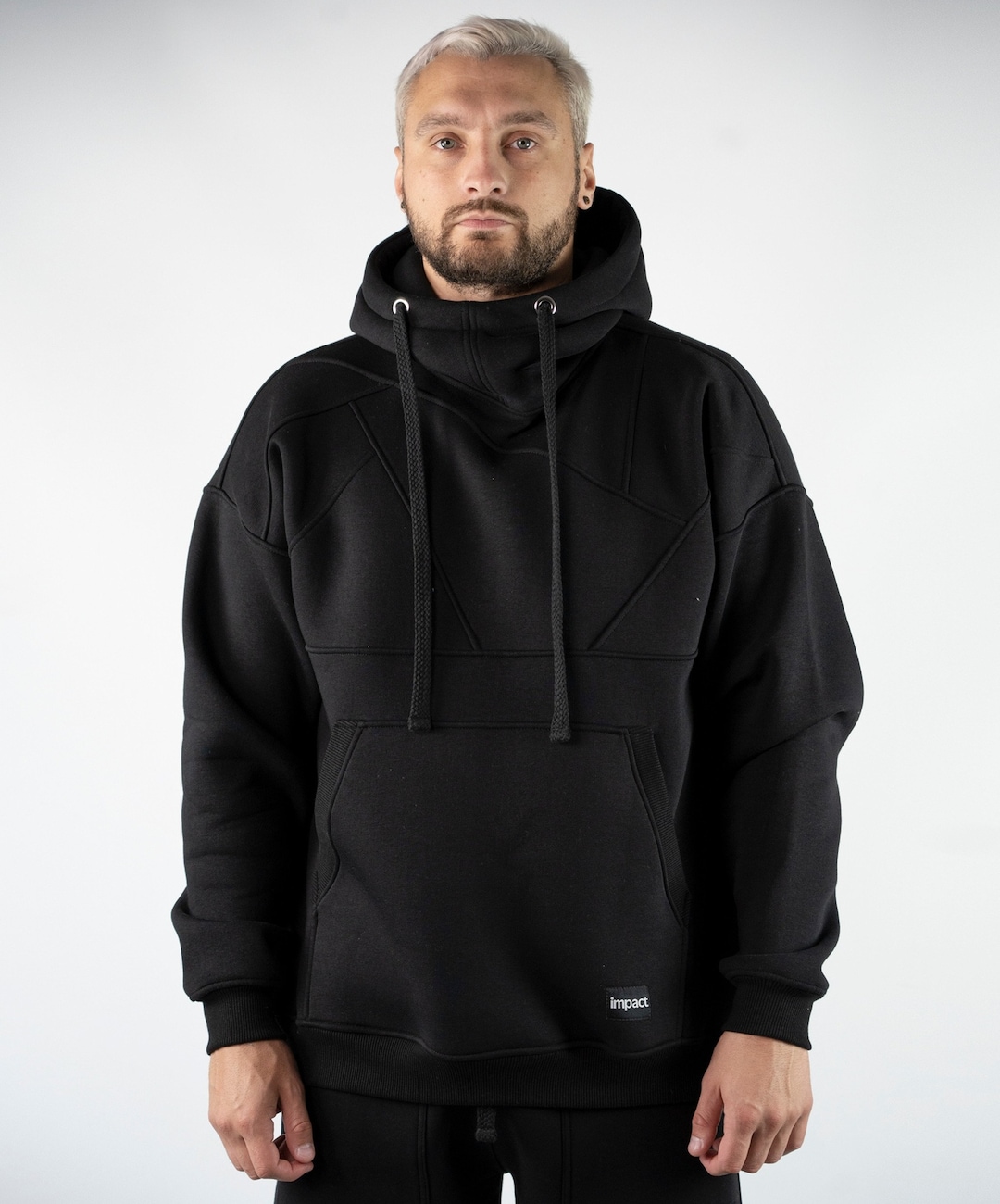 Black Hoodie for Men, Oversize Sweatshirt With Unique Design, Hooded ...