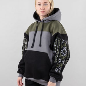 Ukrainian Hoodie With Embroidery in Blue Color, Women Hoodies, Ukraine ...