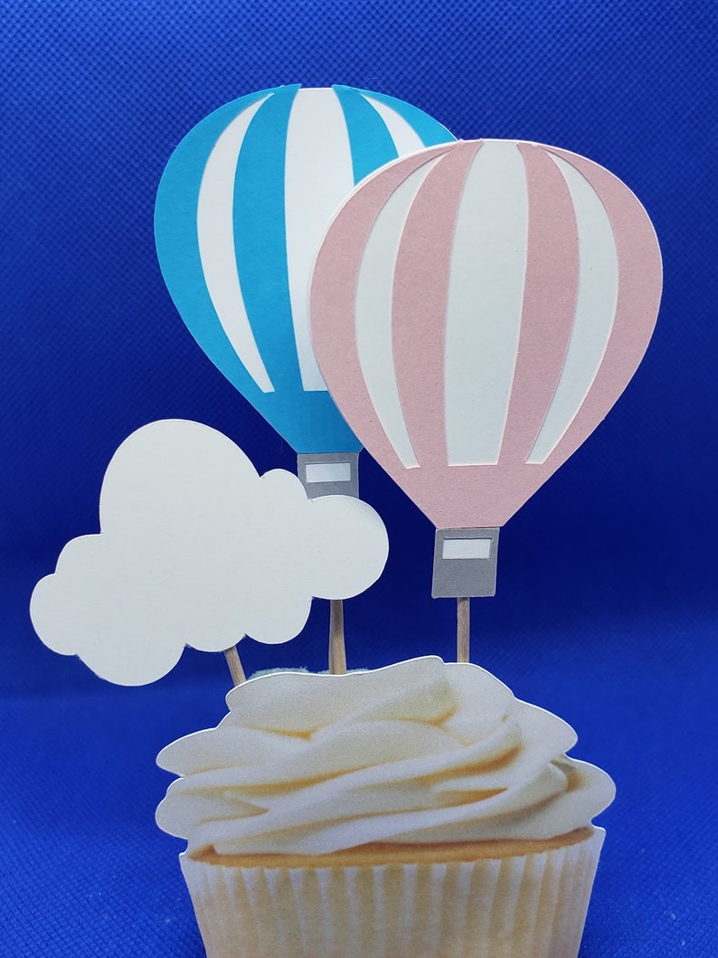 Hot Air Balloon Cupcake Toppers Baby Shower Cupcake Toppers - Etsy