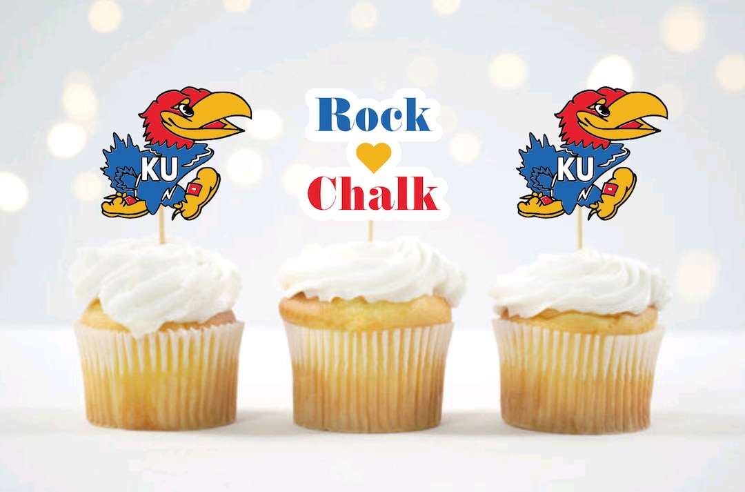 KU Jayhawk Cupcake Toppers: Kansas University Graduation Party - Etsy
