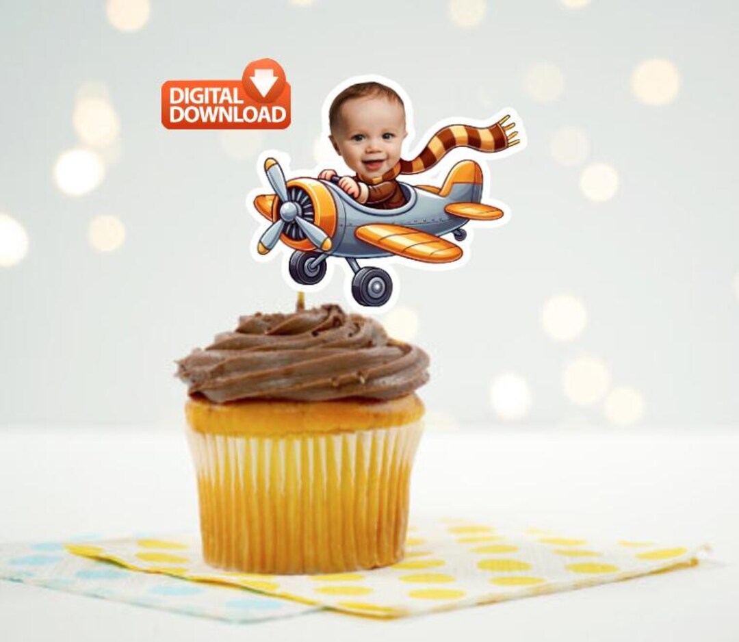 Custom Photo Pilot Cupcake Toppers: Milestone Celebration (digital ...