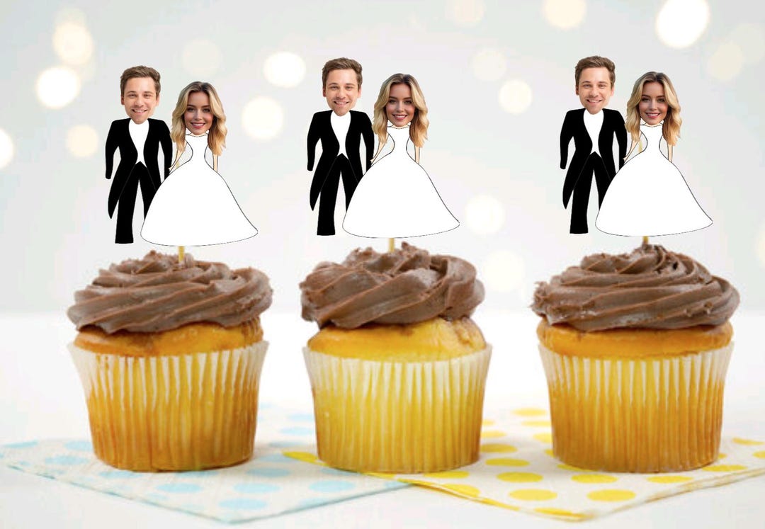 Custom Photo Cupcake Toppers, Face Cupcake Toppers, Appetizer Picks ...