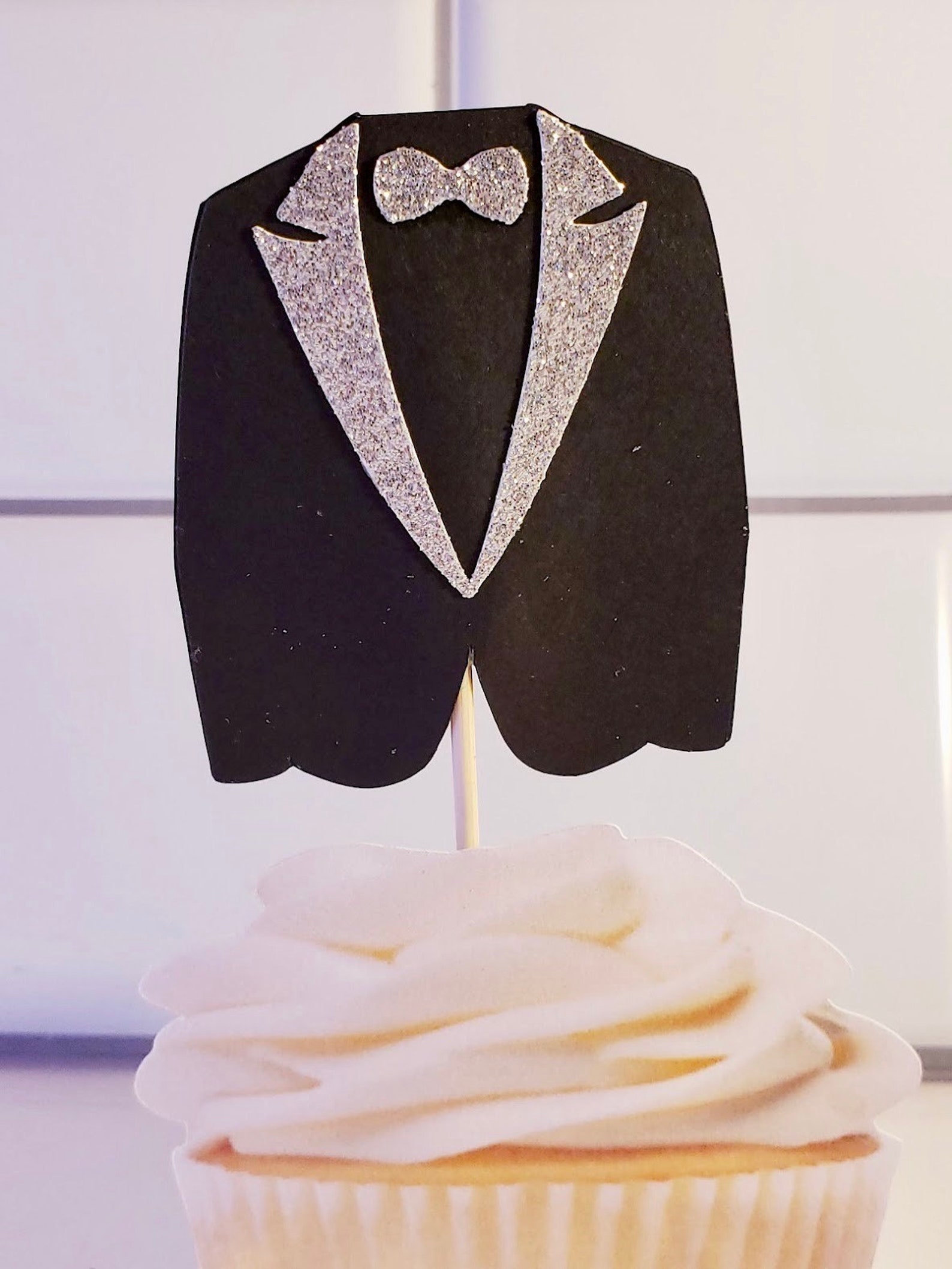 Wedding Dress and Tuxedo Cupcake Toppers or Appetizer Picks. Set of 12 ...