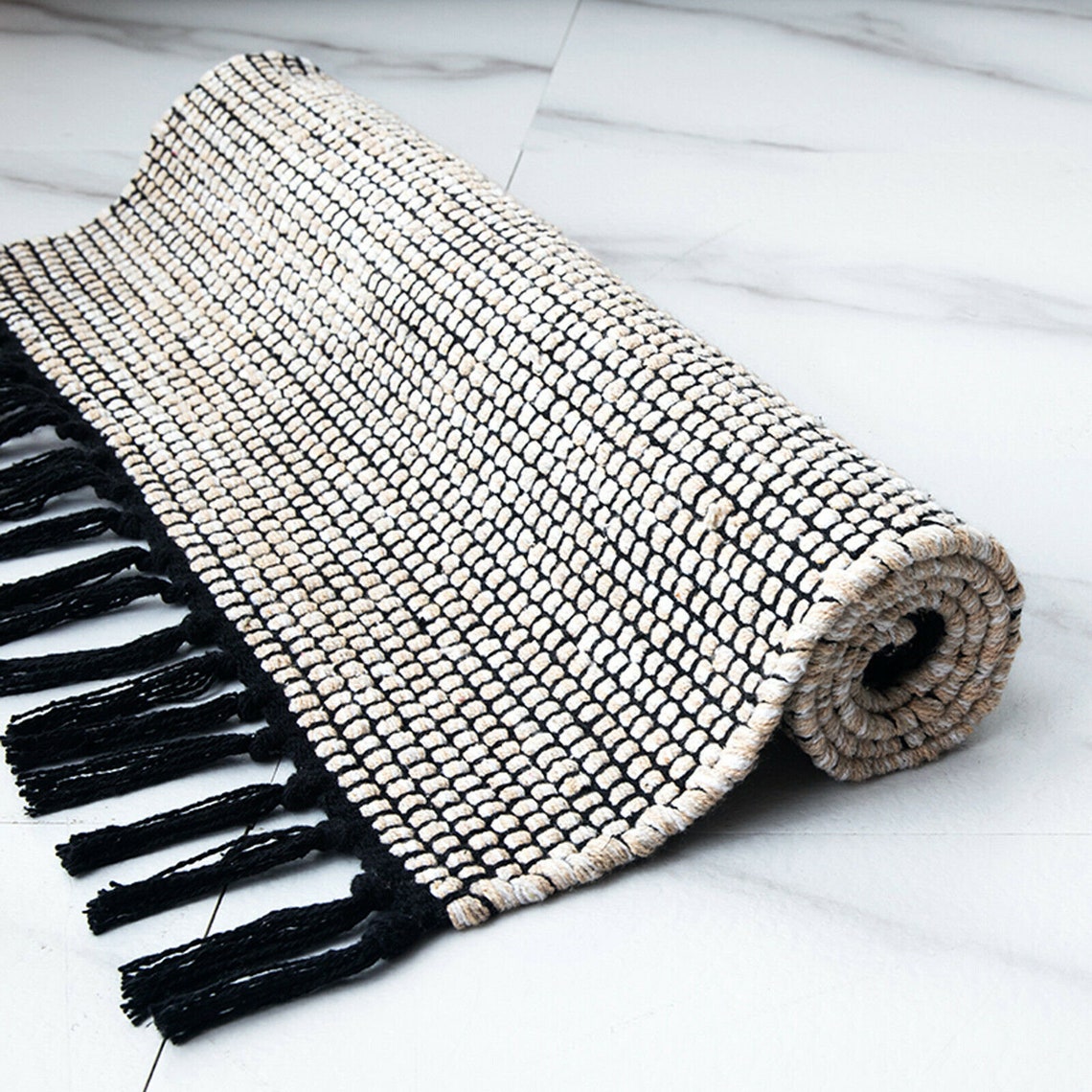 Handmade Cotton Rugs Bohemian Style Small Area Rag Rug Floor | Etsy UK