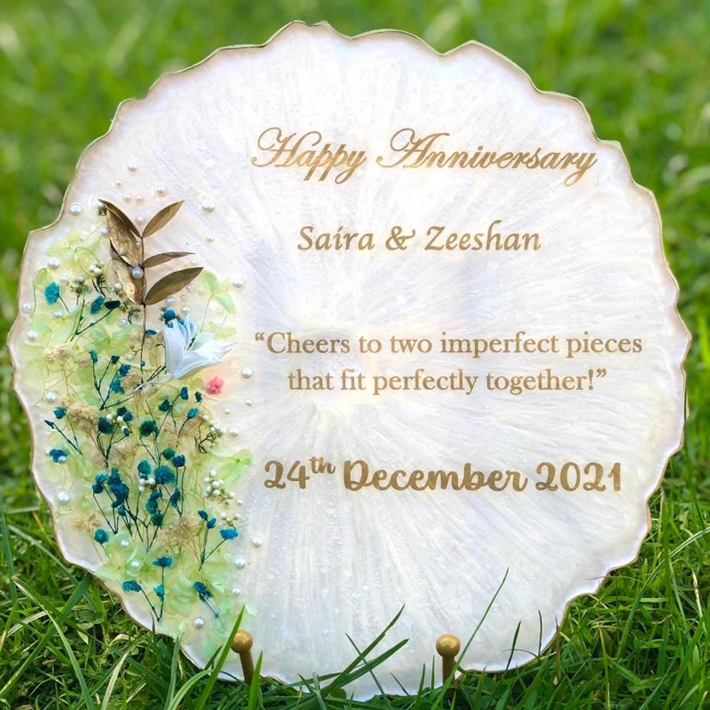 Handmade Calendar Frame Resin Tray Customized Engagement Nikah Ring ...