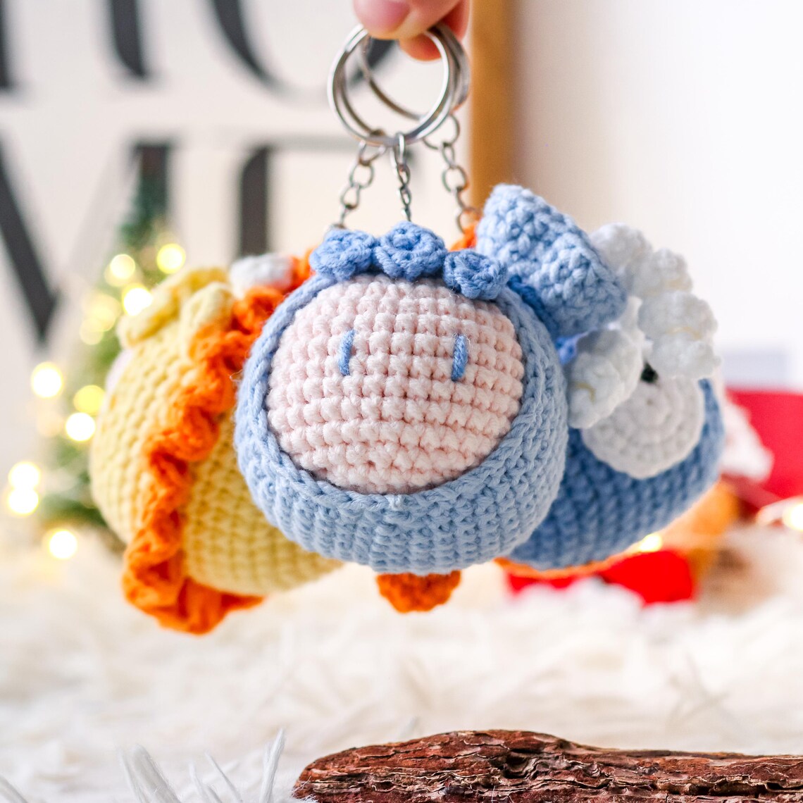 Aquarius Zodiac Crochet Keychain: Handmade Cotton Amigurumi Plush - Etsy
