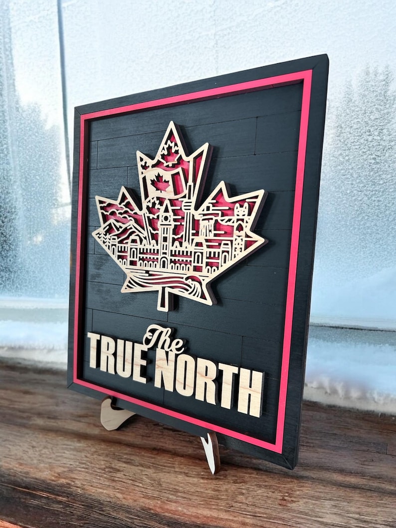 Canada True North Wooden Sign: Maple Leaf Home Decor - Etsy