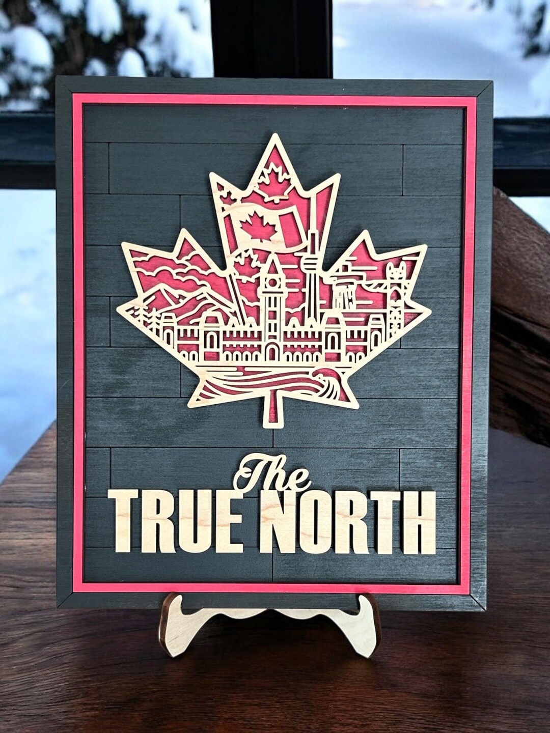 Canada True North Wooden Sign: Maple Leaf Home Decor - Etsy
