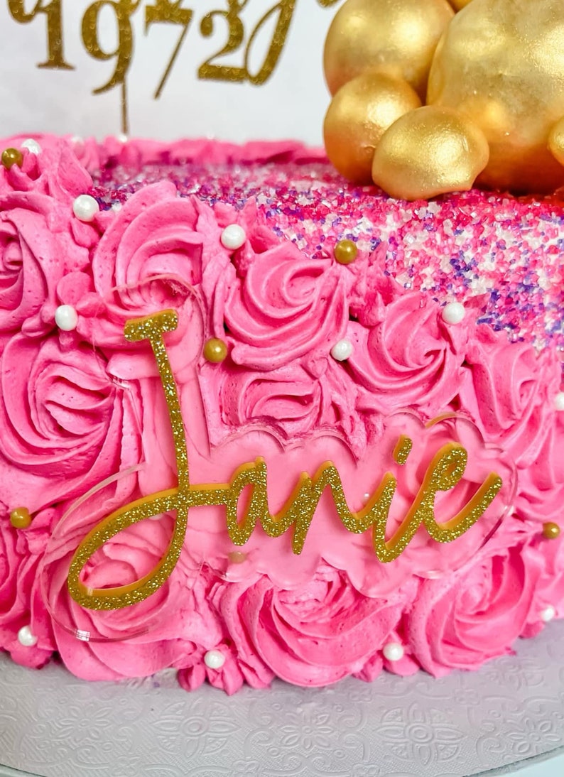 Personalized Acrylic Cake Topper Cake Charm Name Cake Topper - Etsy