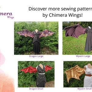 Moving Dragon Wings - PDF Sewing Pattern - Large Type 'ember' -digital ...
