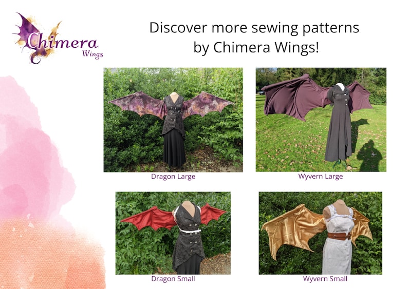 Moving Dragon Wings - PDF Sewing Pattern- Small Type Dragon- Digital ...