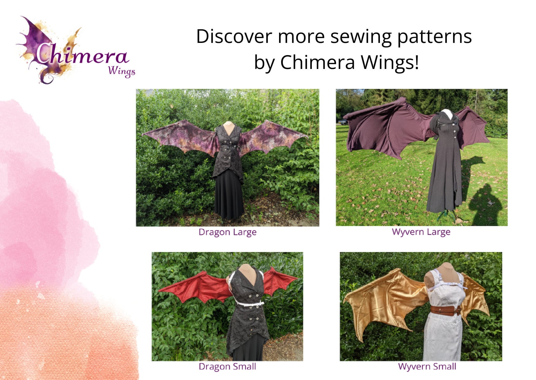 Moving Dragon Wings - PDF Sewing Pattern- Small Type Dragon- Digital ...