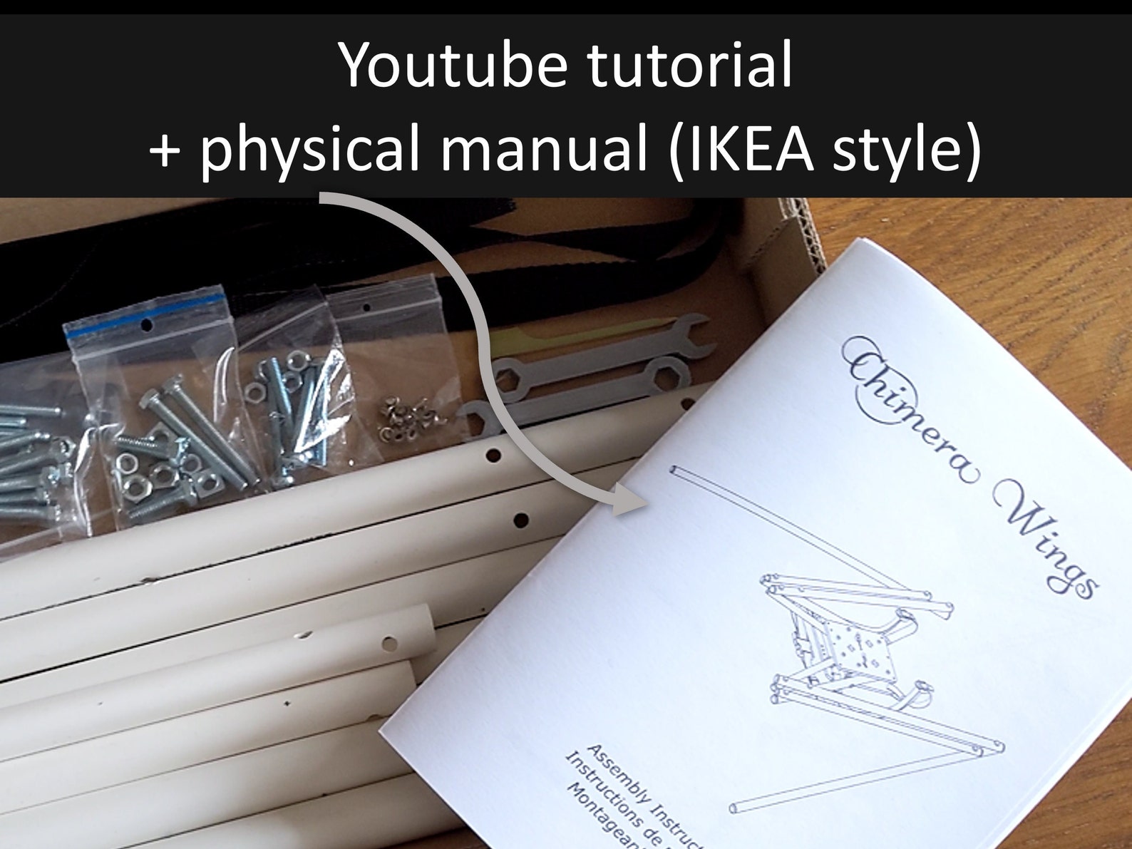 DIY Kit Articulating Wing Frame Large Upright 240cm/7'10 Lightweight for Cosplay, Costumes ...